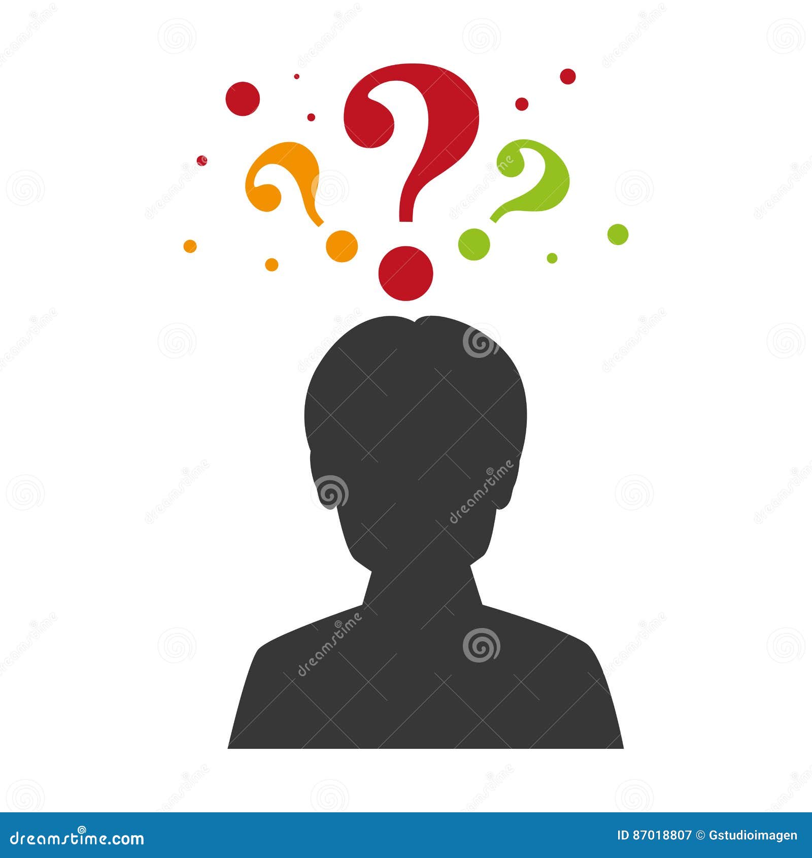 Person Silhouette with Question Mark Stock Vector - Illustration of ...
