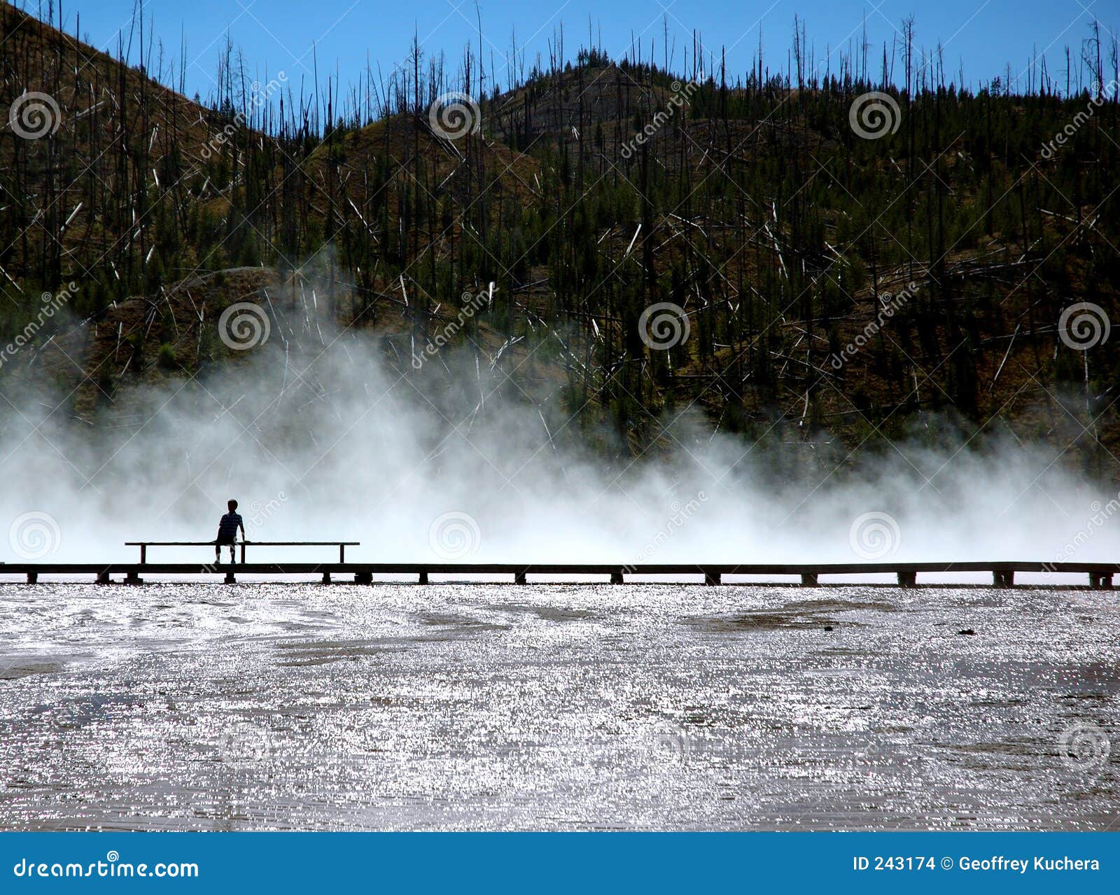 Person Silhouettted Against Mist Stock Photo - Image of natural, spring ...