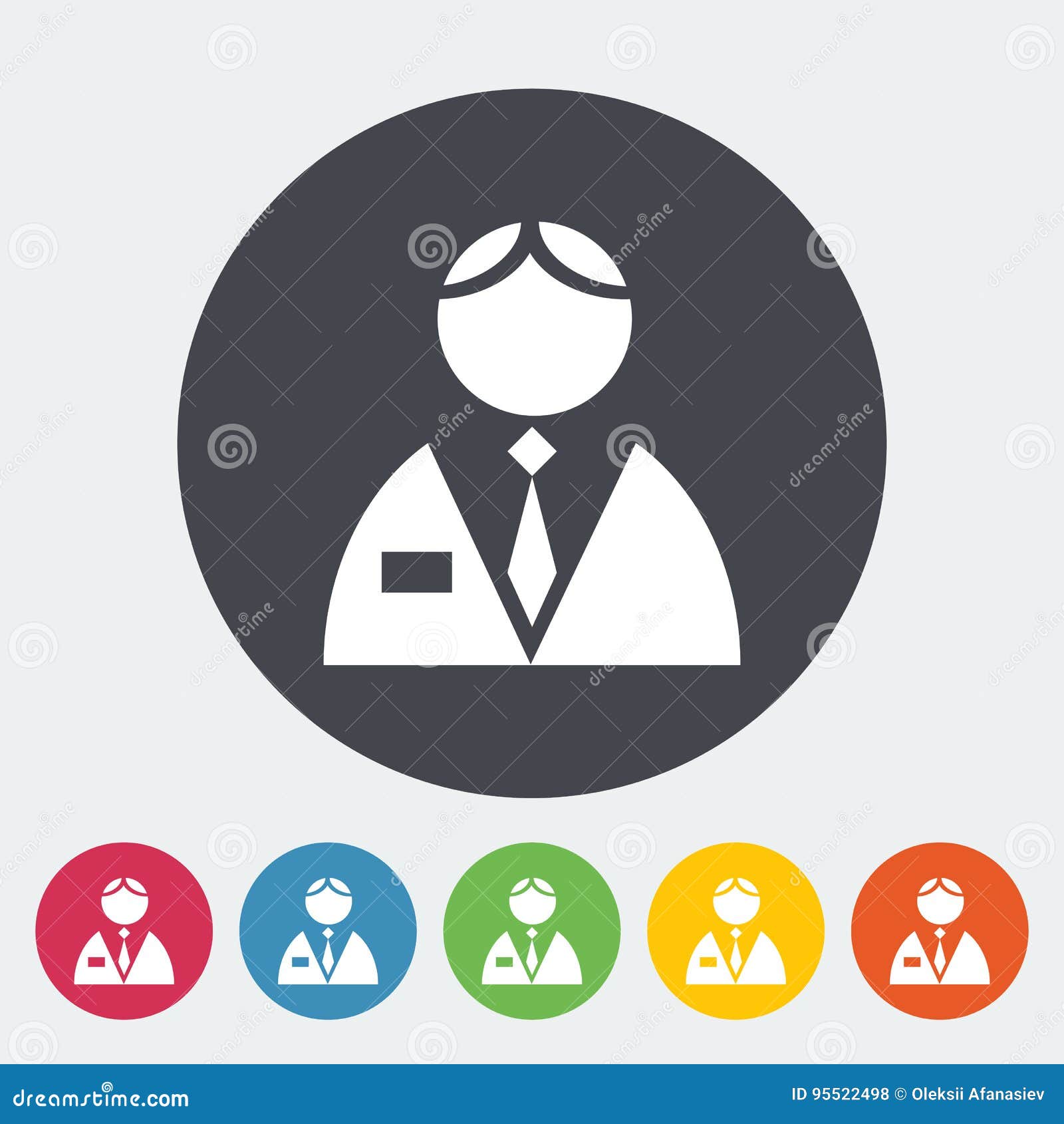 Person single flat icon. stock vector. Illustration of head - 95522498