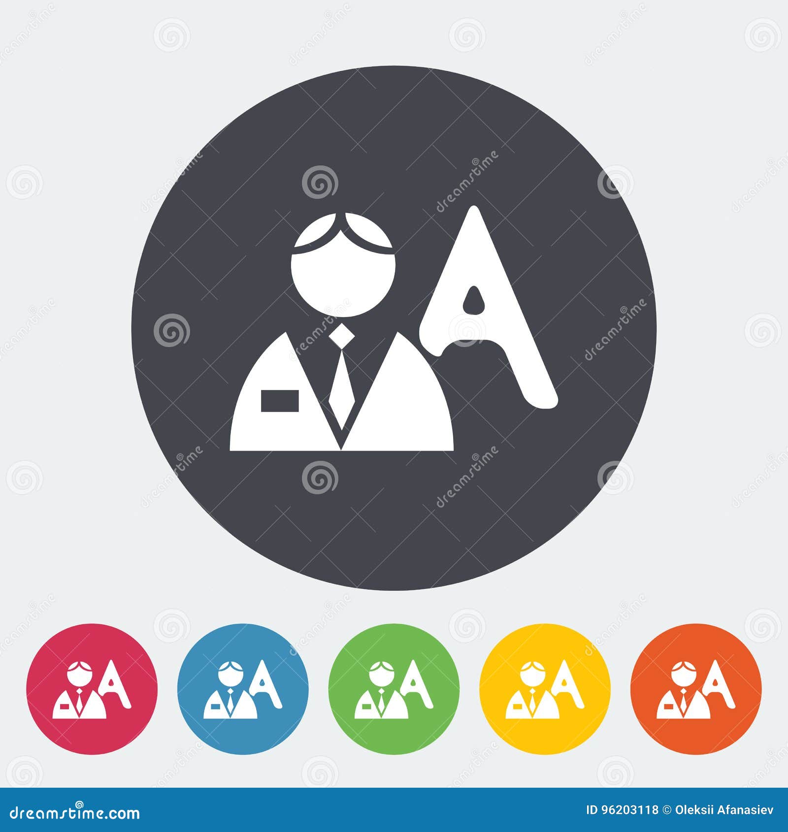 Person single flat icon. stock vector. Illustration of member - 96203118