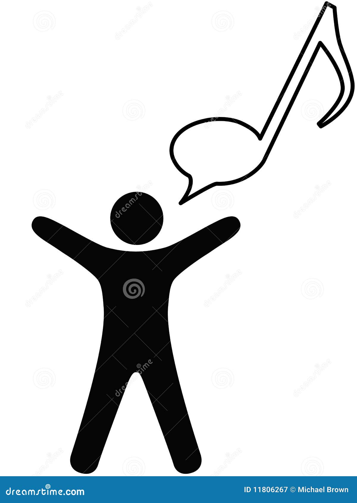 Person Sings Music in Note Speech Bubble Stock Vector - Illustration of ...