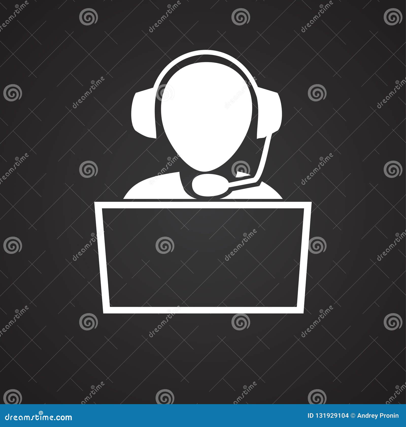 Person Sitting at the Computer on Black Backgroung Stock Vector ...