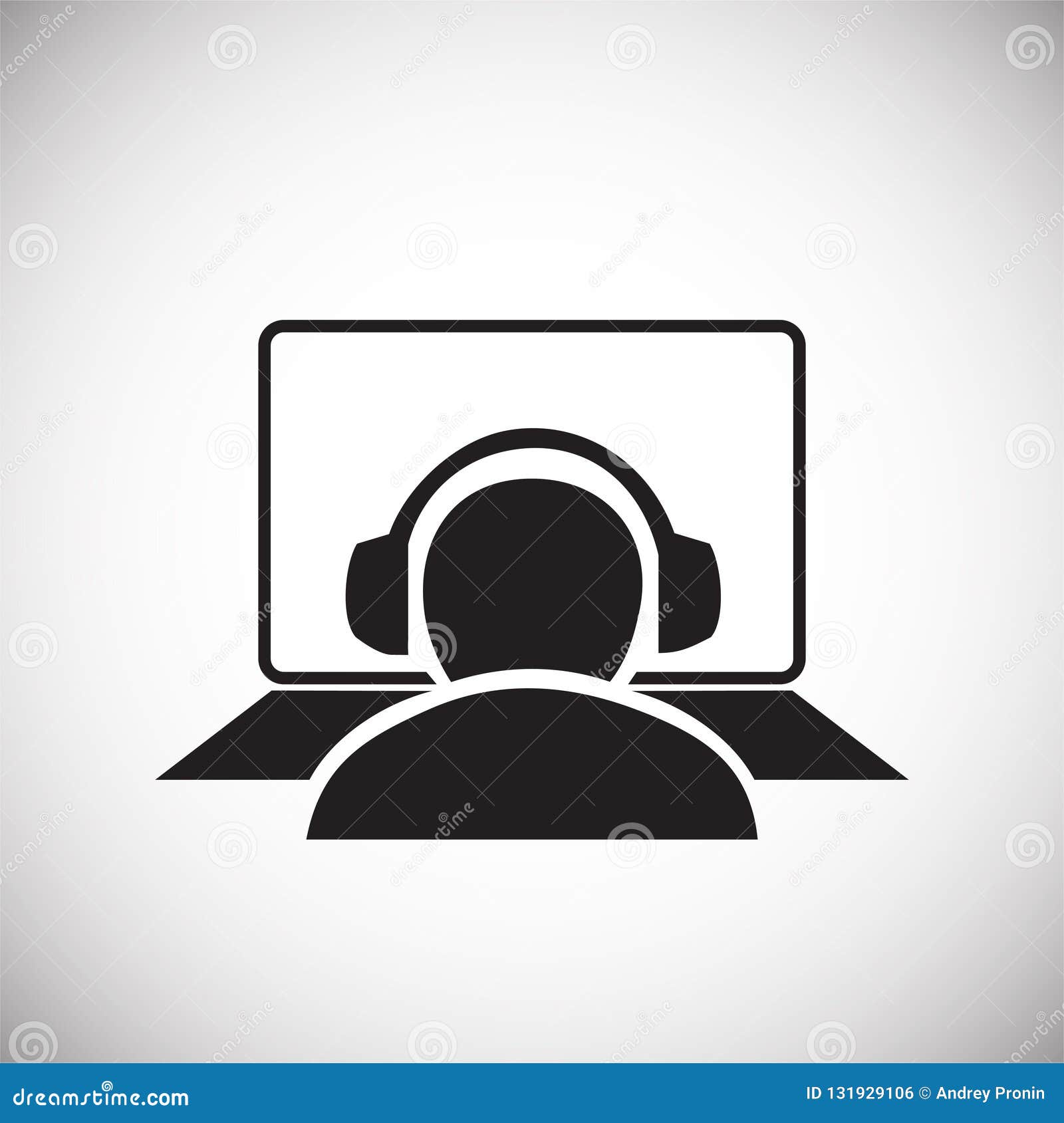Person Sitting at the Computer on White Backgroung Stock Vector ...