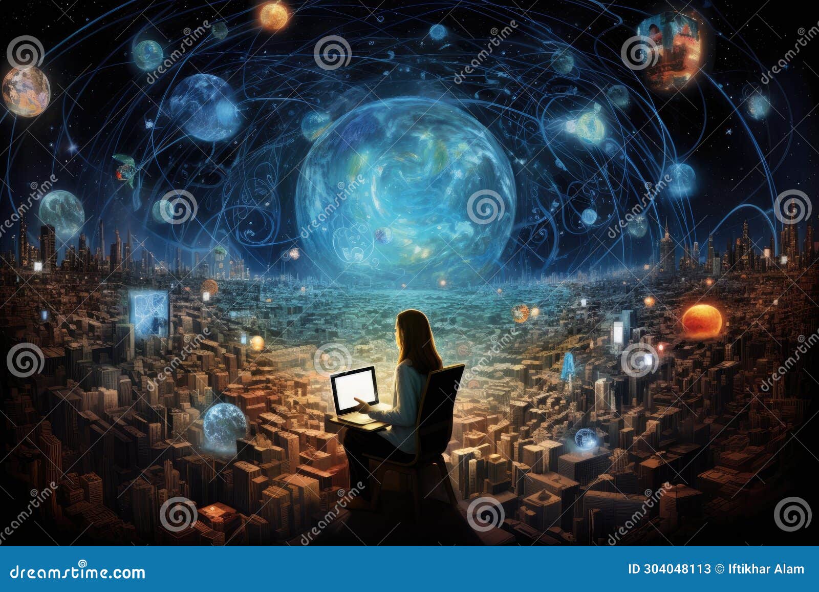 A Person is Sitting at a Desk in Front of a Computer, Engaged in Work ...