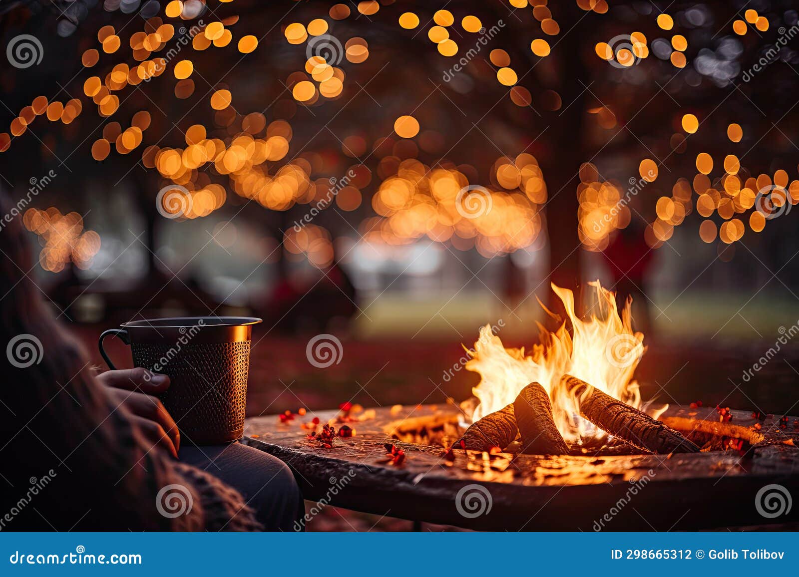 A Person Sitting in Front of a Fire Pit Stock Photo - Image of heat ...