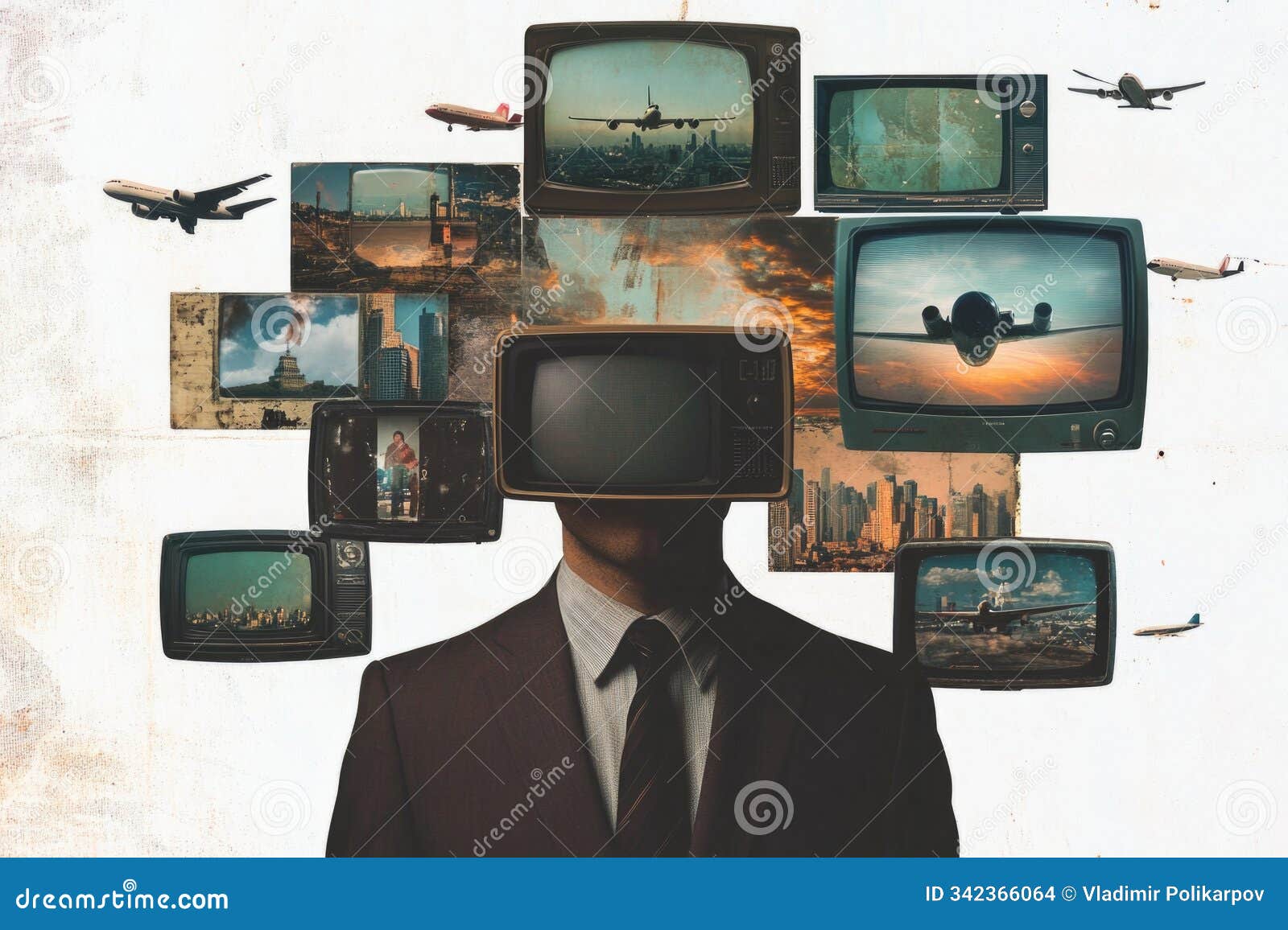 A Person Sitting at Home Watching TV with Multiple Screens Stock Photo ...