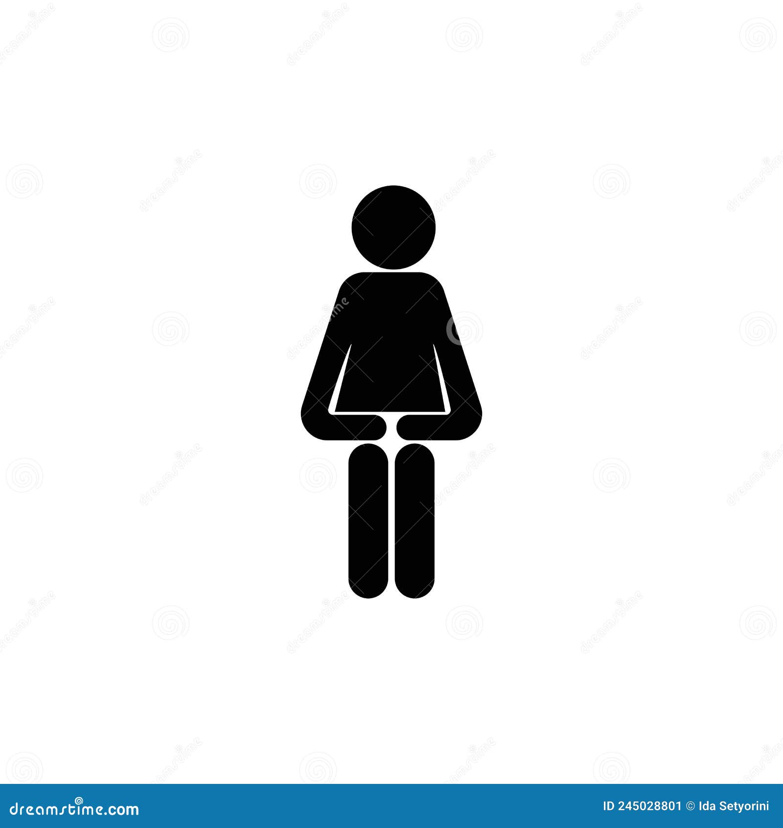 Simple Person Sitting Icon Illustration Design Stock Vector ...