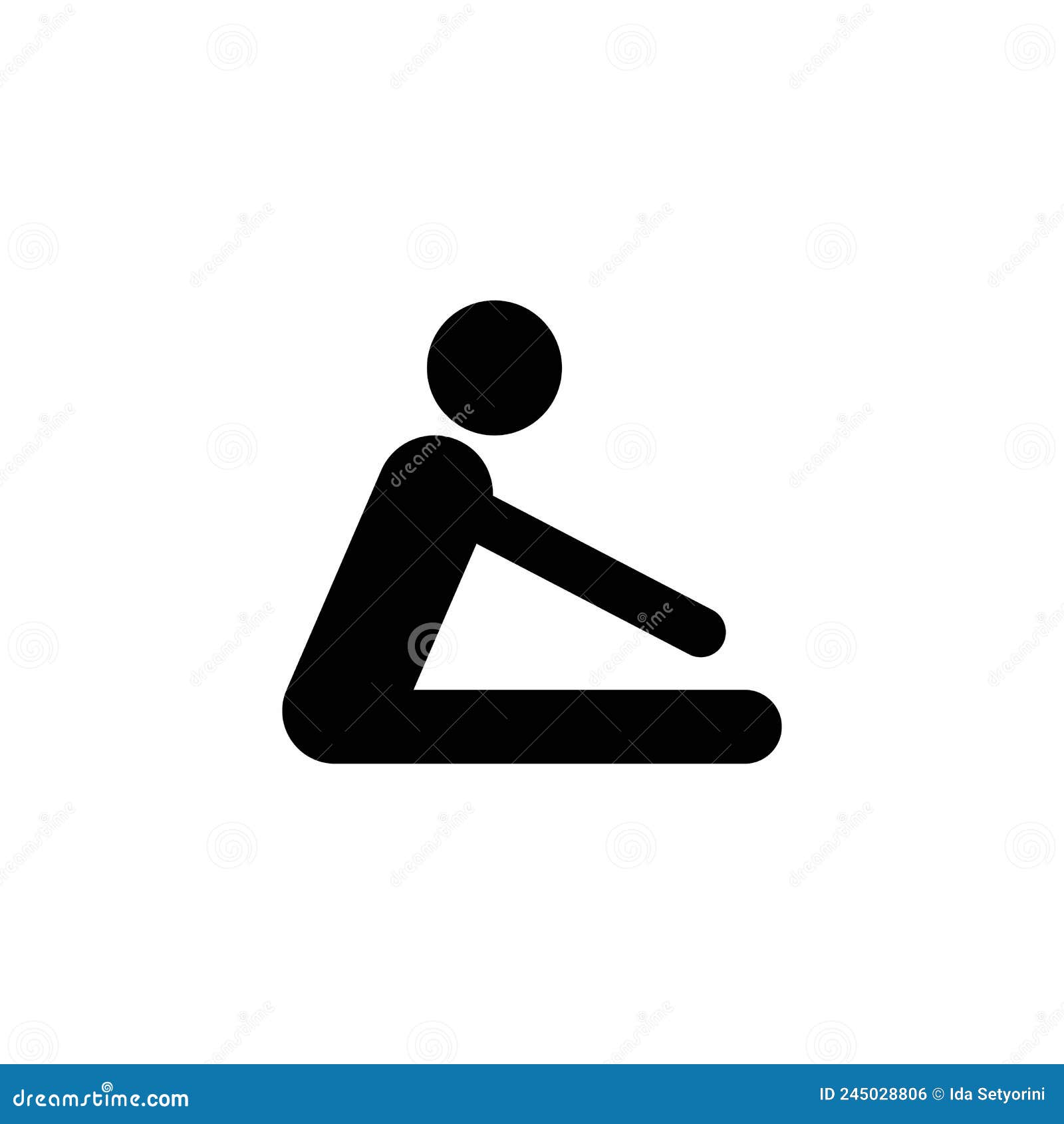Simple Person Sitting Icon Illustration Design Stock Vector ...