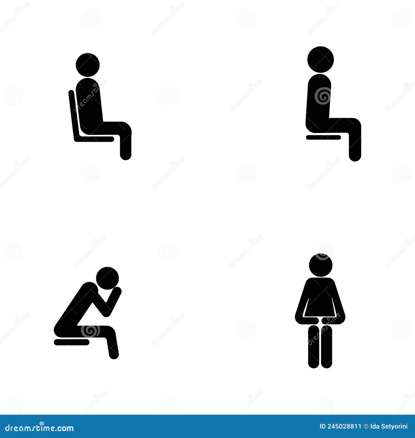 Person Sitting Icon Group Illustration Design Stock Vector ...