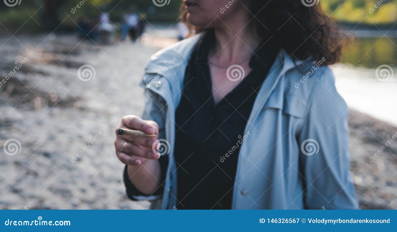 The Person Smoking Marijuana Joint Outdoors Stock Image - Image of ...