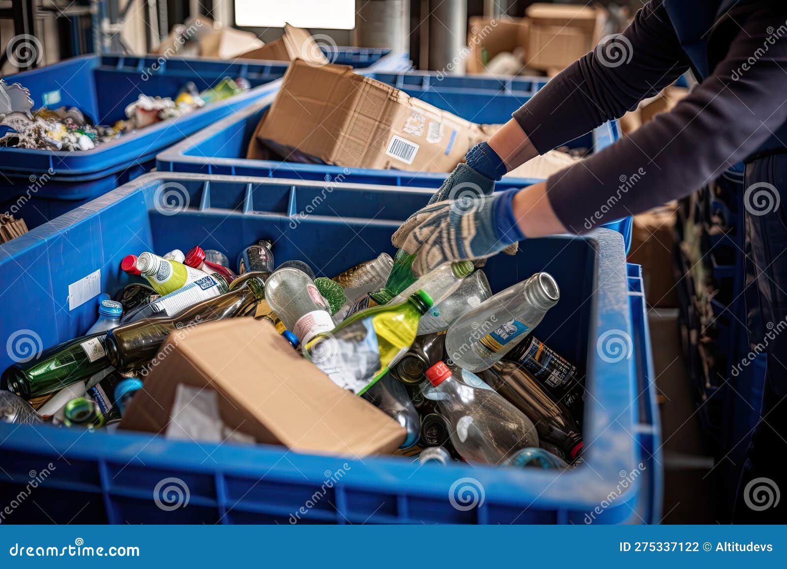 A Person Sorting through a Bin Full of Recyclables Stock Illustration ... A Person Sorting through a Bin Full of Recyclables Stock Illustration ...