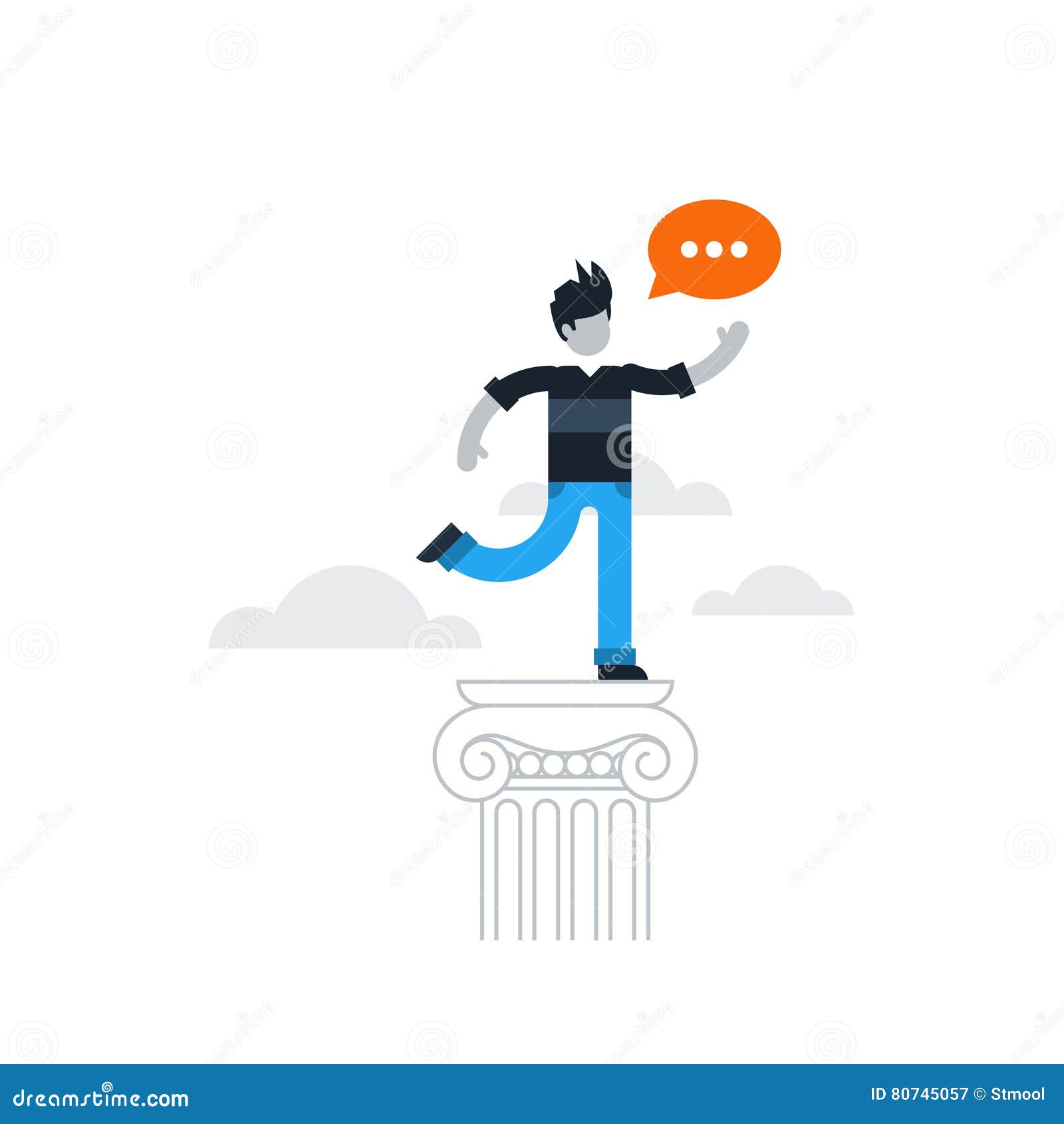 Person Speaking with Speech Bubble Stock Vector - Illustration of ...