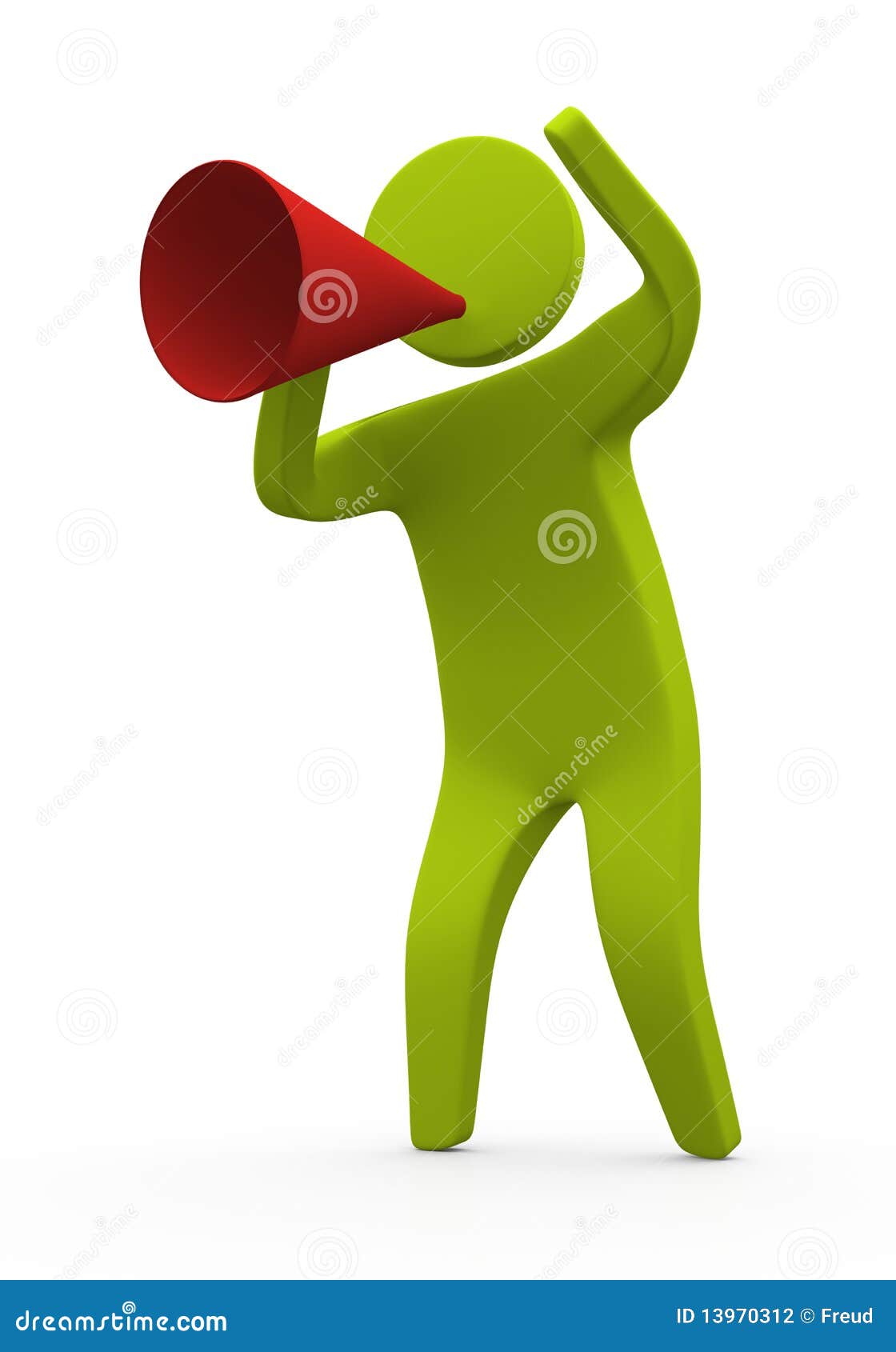 Person Speaking Using Megaphone Stock Illustration - Illustration of ...