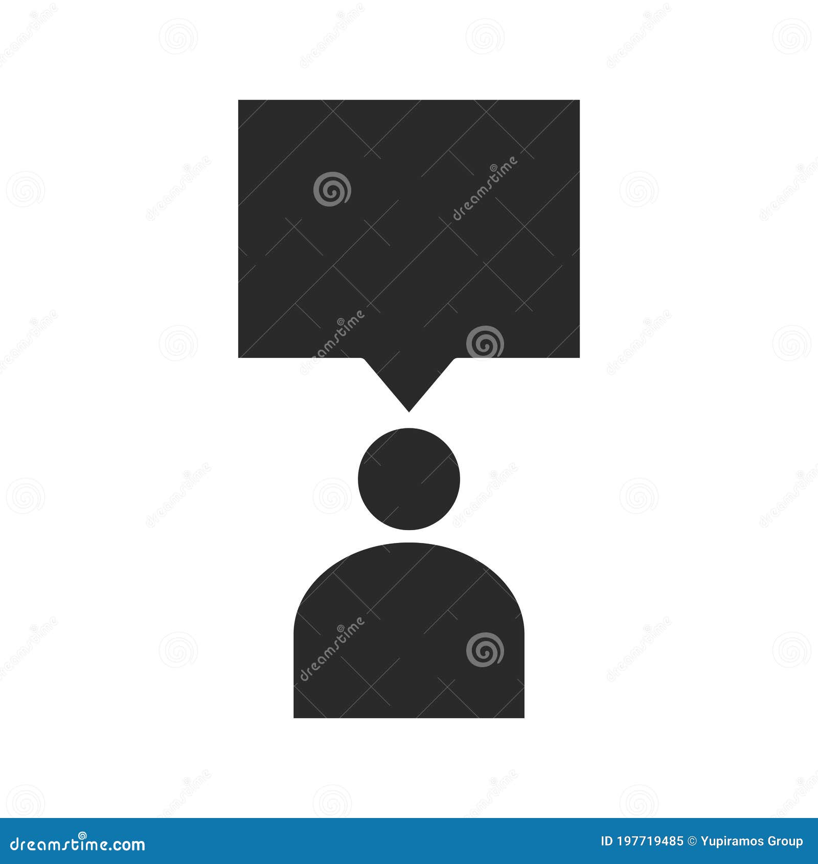 Person Speech Bubble Message Silhouette Icon Style Stock Vector ...
