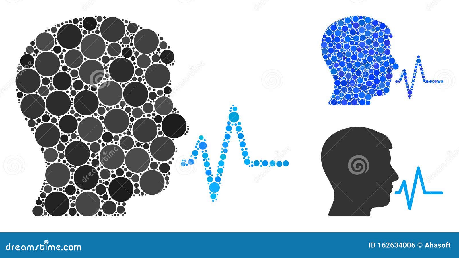 Person Speech Signal Composition Icon of Round Dots Stock Illustration ...