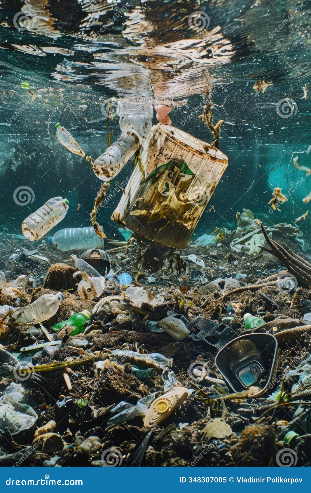 A Person Standing Amidst Waste and Pollution Stock Image - Image of ...