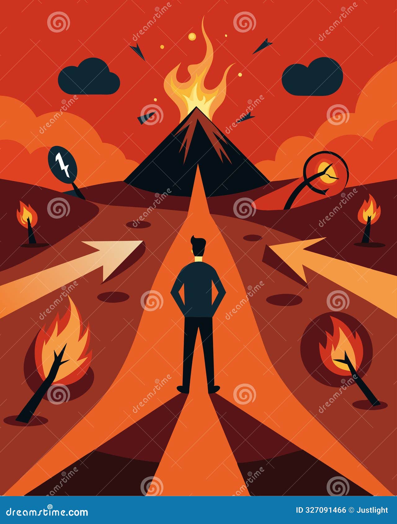 Set Of Volcanoes Different Forms On White Background. Vector ... Set Of Volcanoes Different Forms On White Background. Vector ...