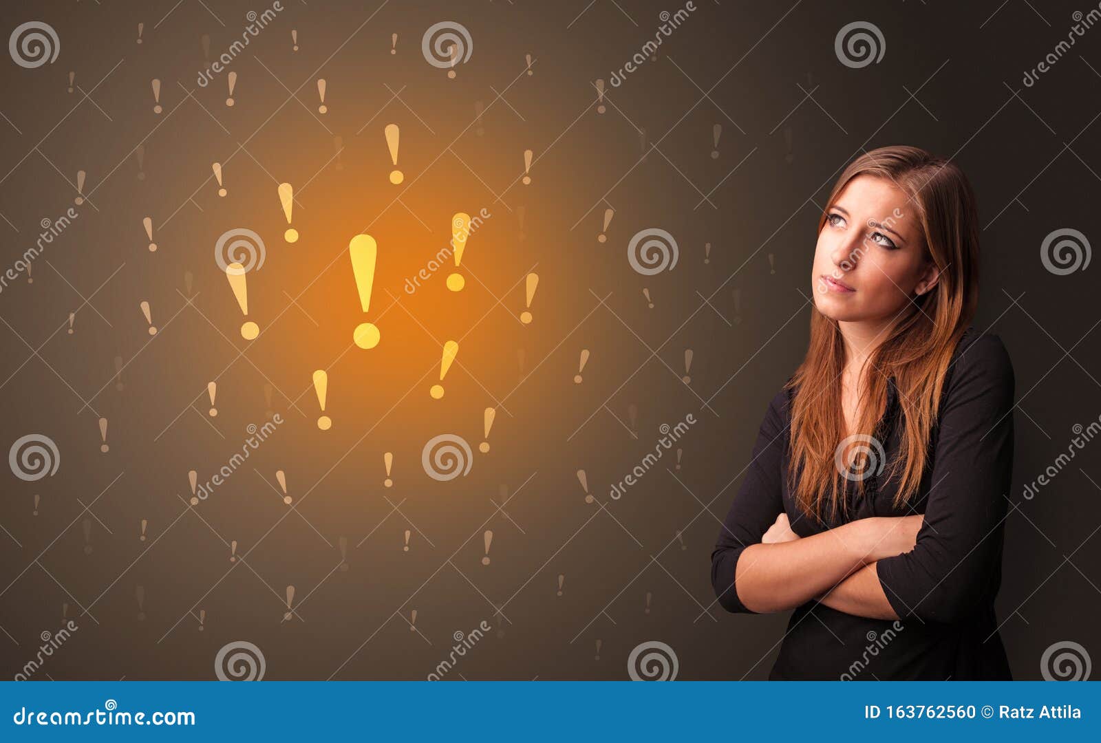 Person Standing with Exclamation Sign Concept Stock Photo - Image of ...