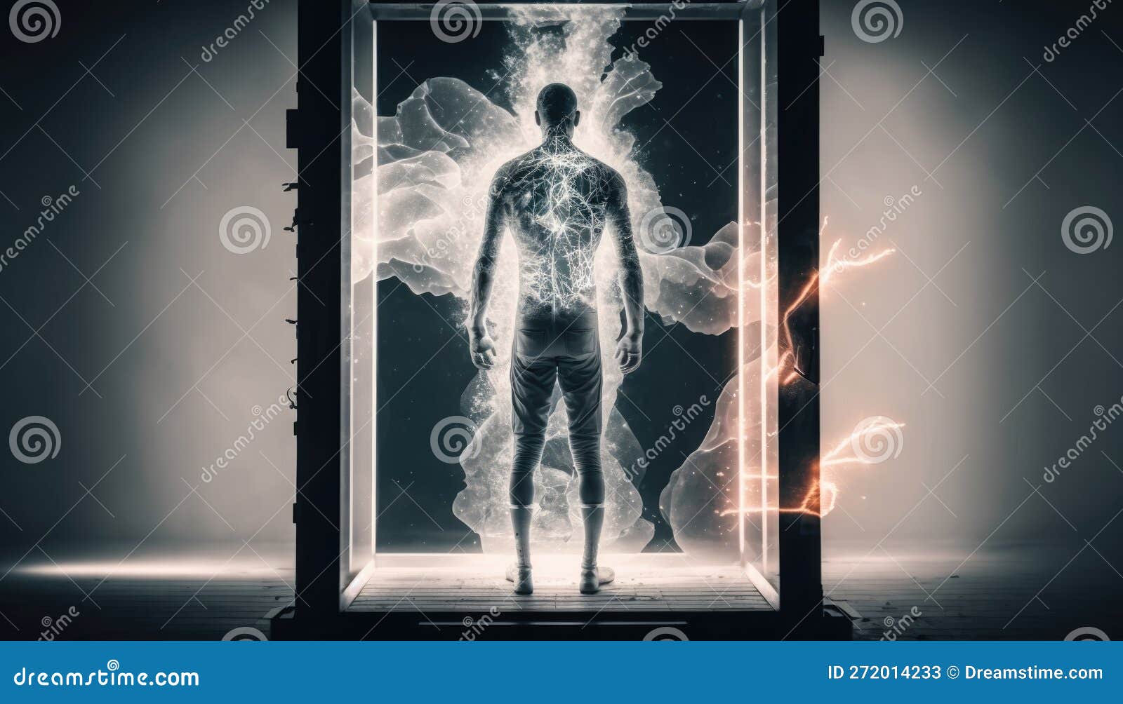 A Person Standing in Front of an Augmented Reality Interface Showing ...