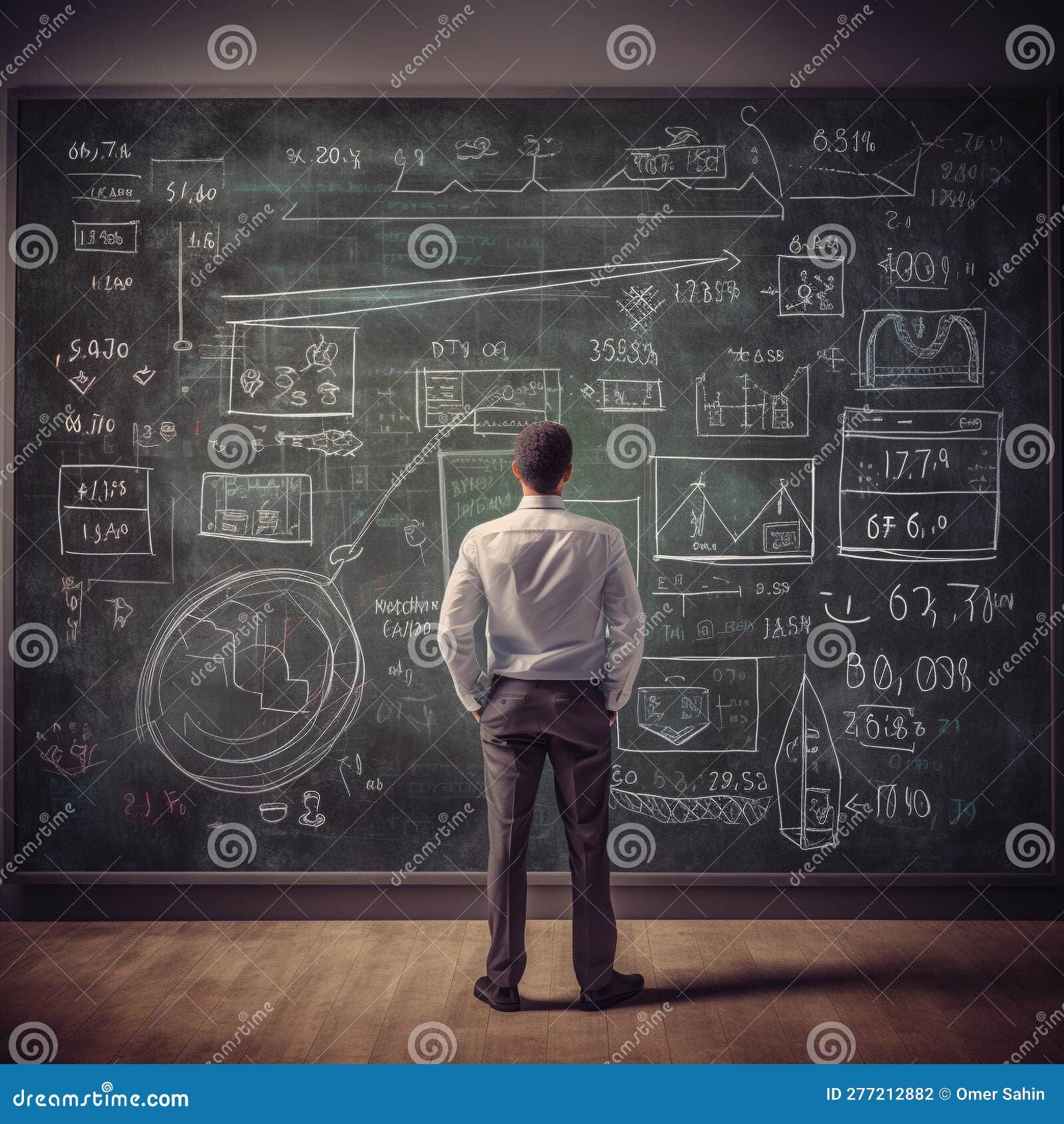 Person Standing in Front of Chalkboard Filled with Financial Formulas ...