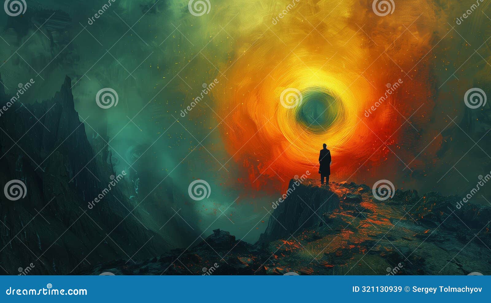 Person Standing in Front of Fire Ring. Stock Image - Image of dark ...