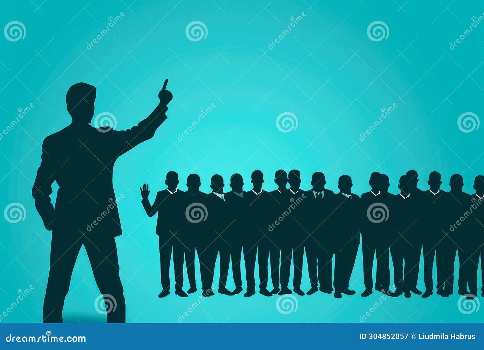 Person Standing in Front of a Group of Employees, Giving a Motivational ...