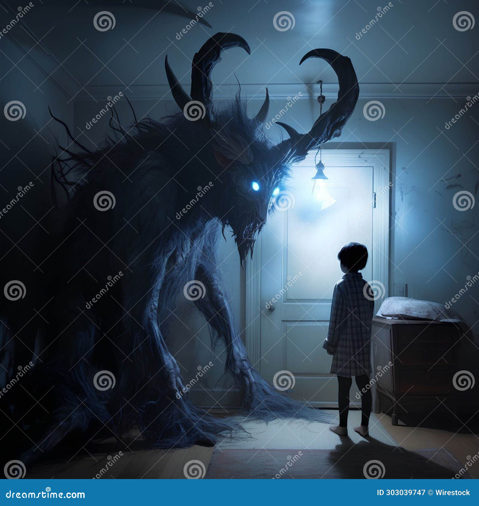 A Person is Standing in Front of a Monster Like Creature Stock ...