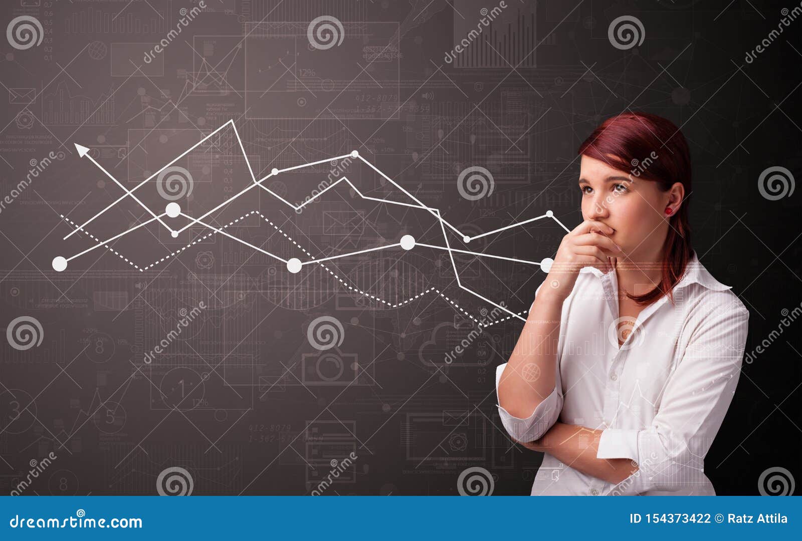 Person Standing with Increasing Graph Concept Stock Photo - Image of ...