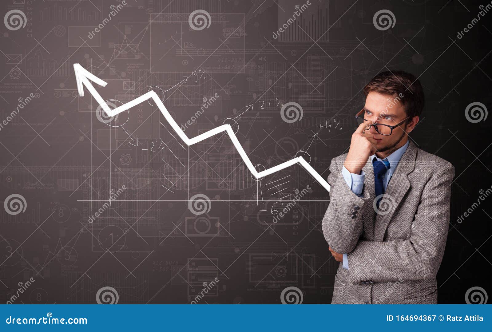 Person Standing with Increasing Graph Concept Stock Image - Image of ...