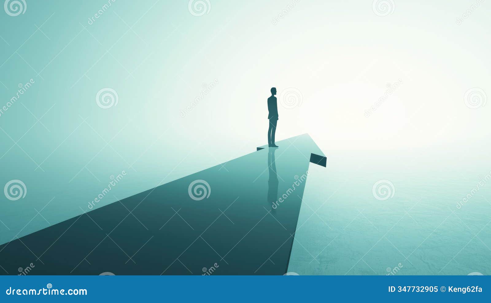 Person Standing on Large Arrow Path, Symbolizing Direction and Purpose ...