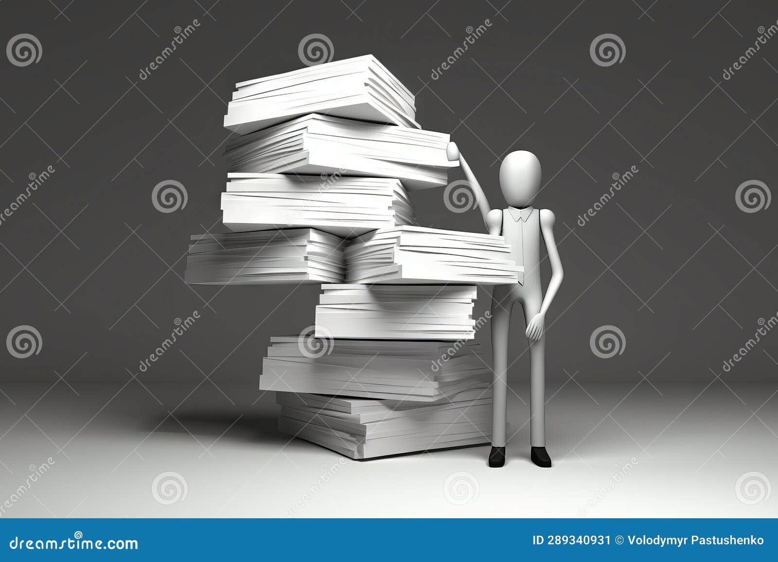 Person is Standing Next To Stack of Papers on Table. Generative AI ...