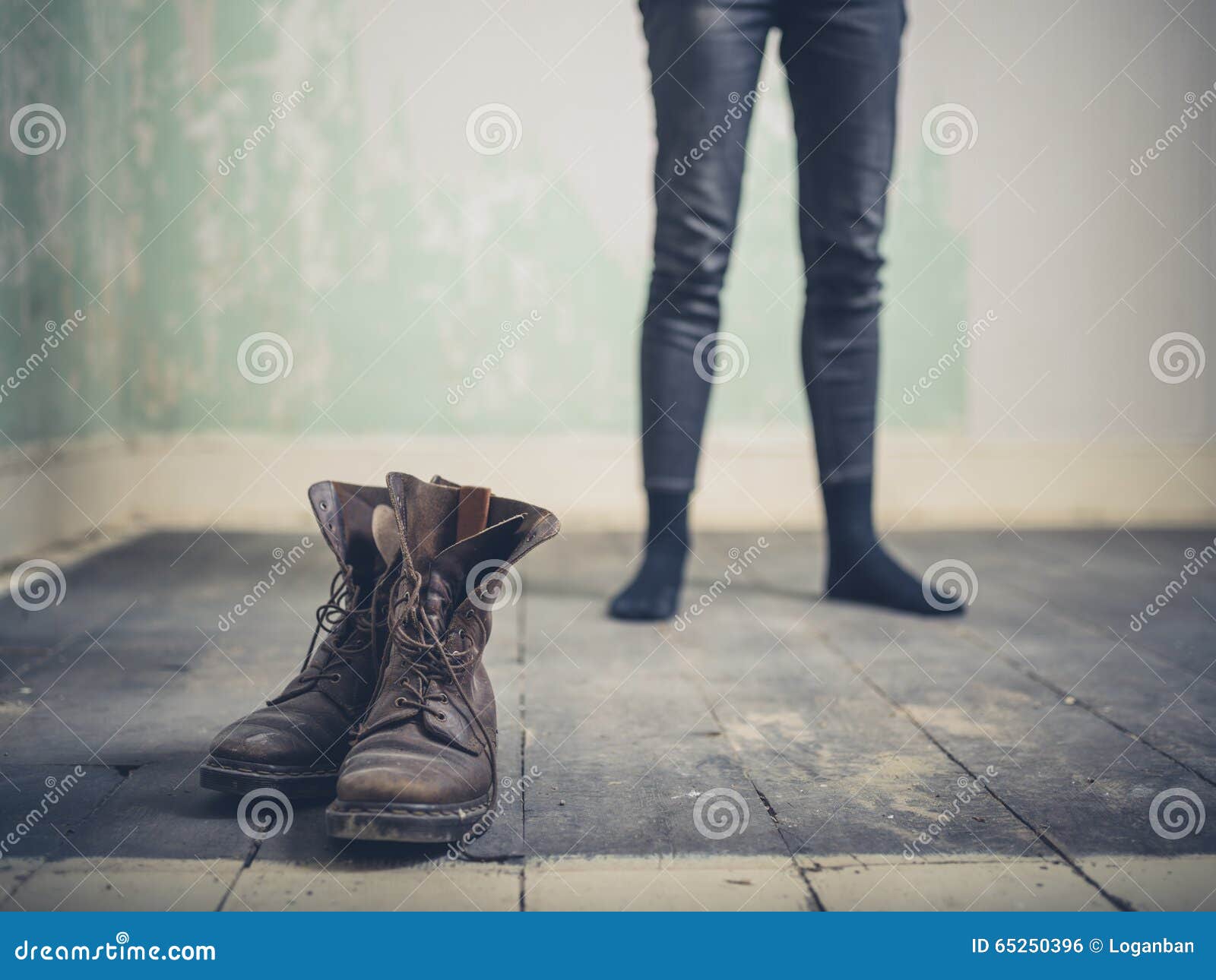 Person Standing in Room with Boots Stock Photo - Image of female, woman ...