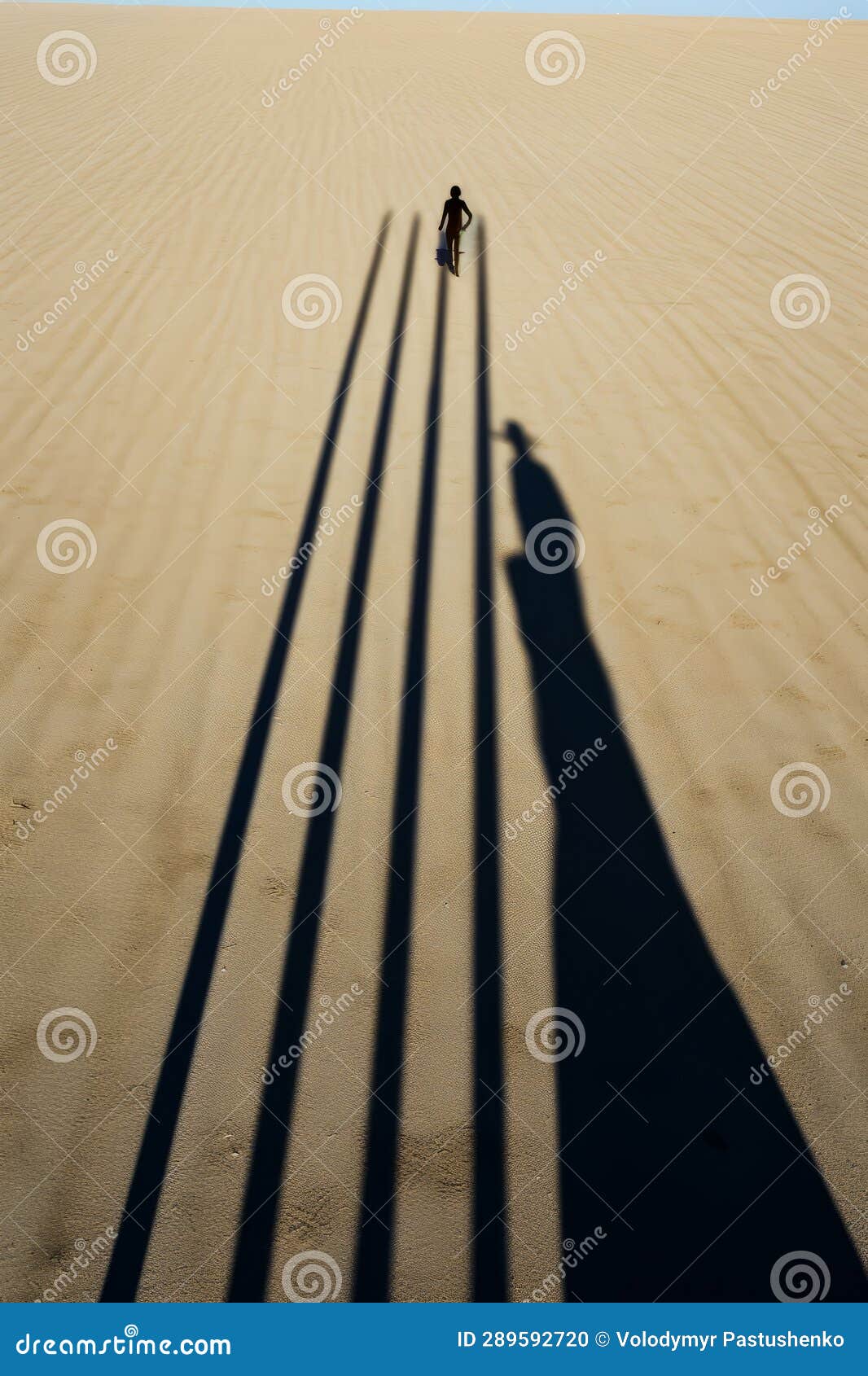 Person Standing in the Sand with Shadow of Person. Generative AI Stock ...