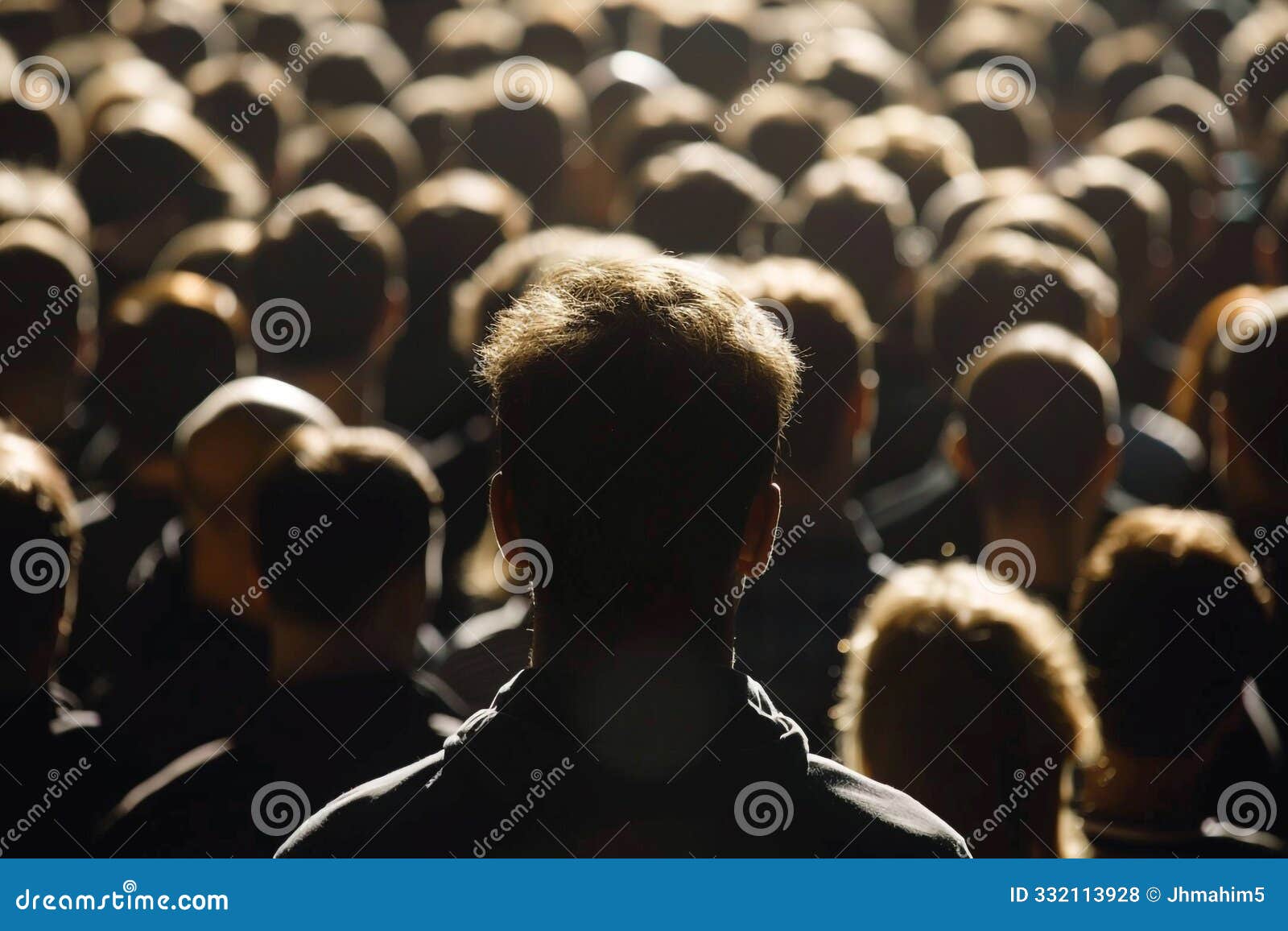A Person Standing Still in a Bustling Crowd Representing Calm and ...
