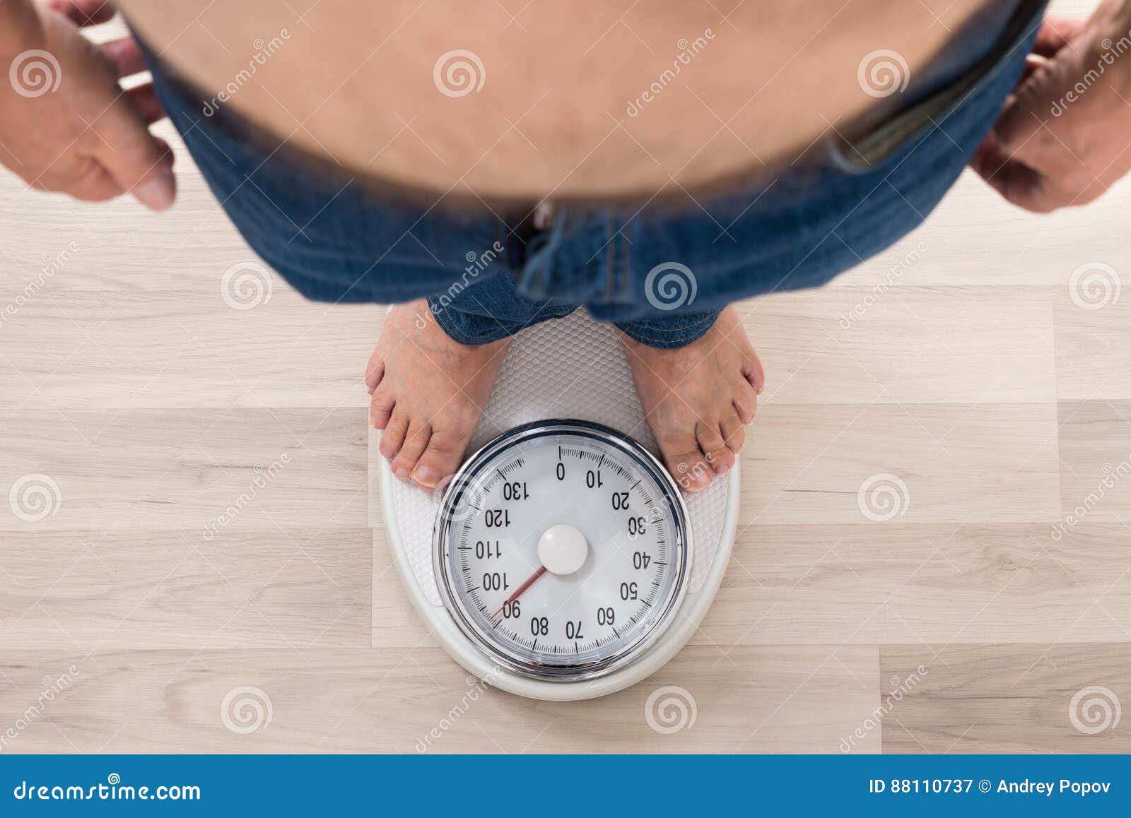 Person Standing on Weighing Scale Stock Image - Image of device ...