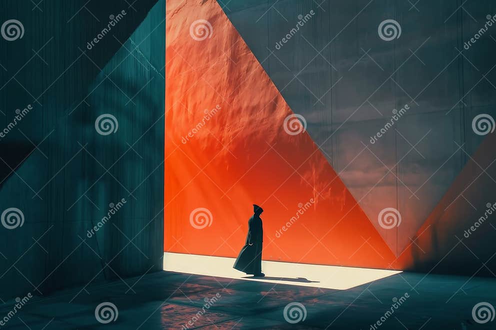 A Person Stands in Front of a Towering Wall, Emphasizing the Scale and ...