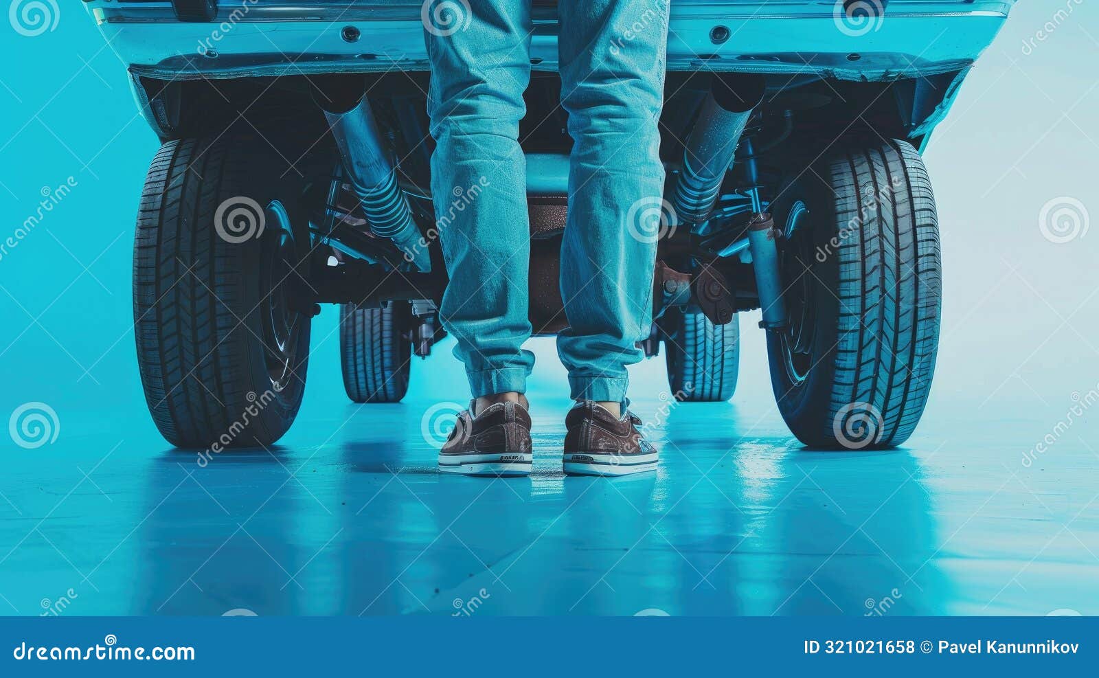 Underneath the Truck, a Moment of Reflection Stock Photo - Image of ...
