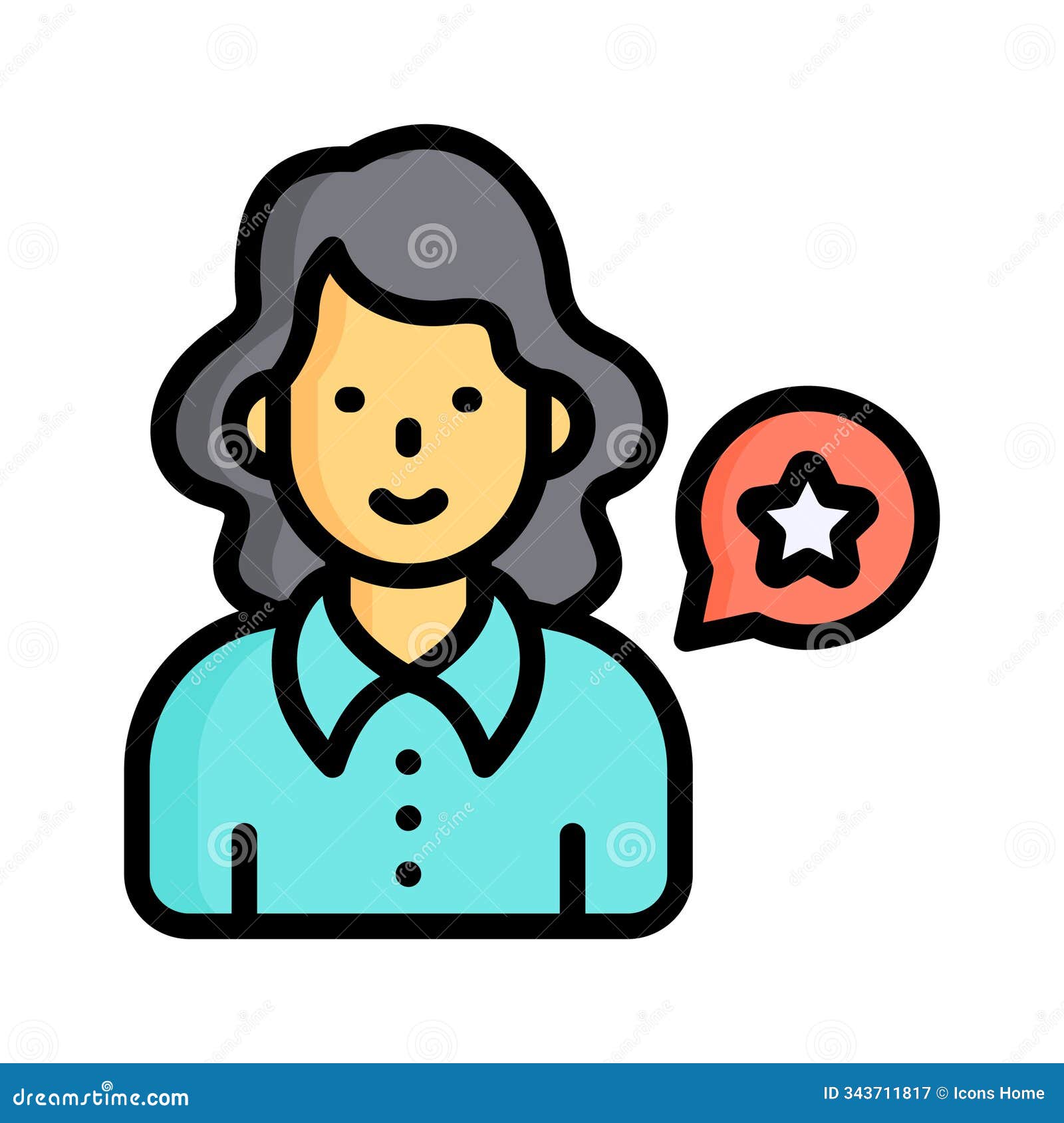 Person with a Star, Representing Performance Assessment Stock Vector - Illustration of person ...