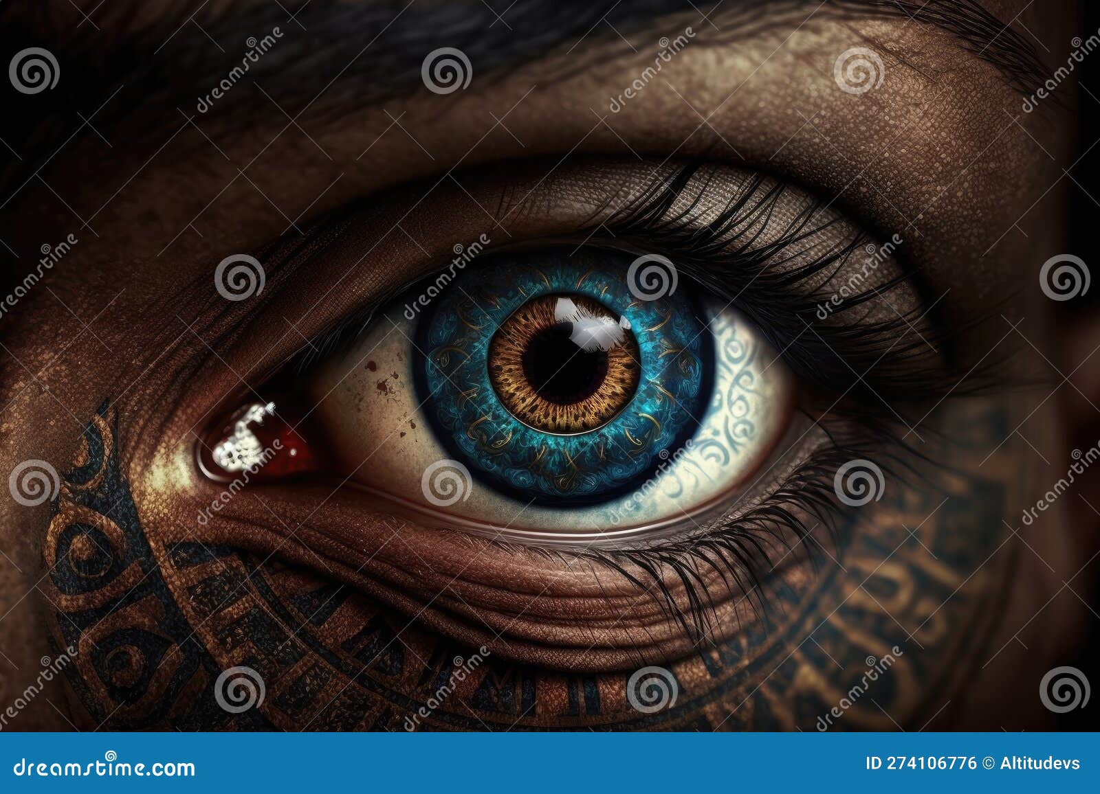 Person, Staring into Camera with Evil Eye, Capturing the Viewer S ...