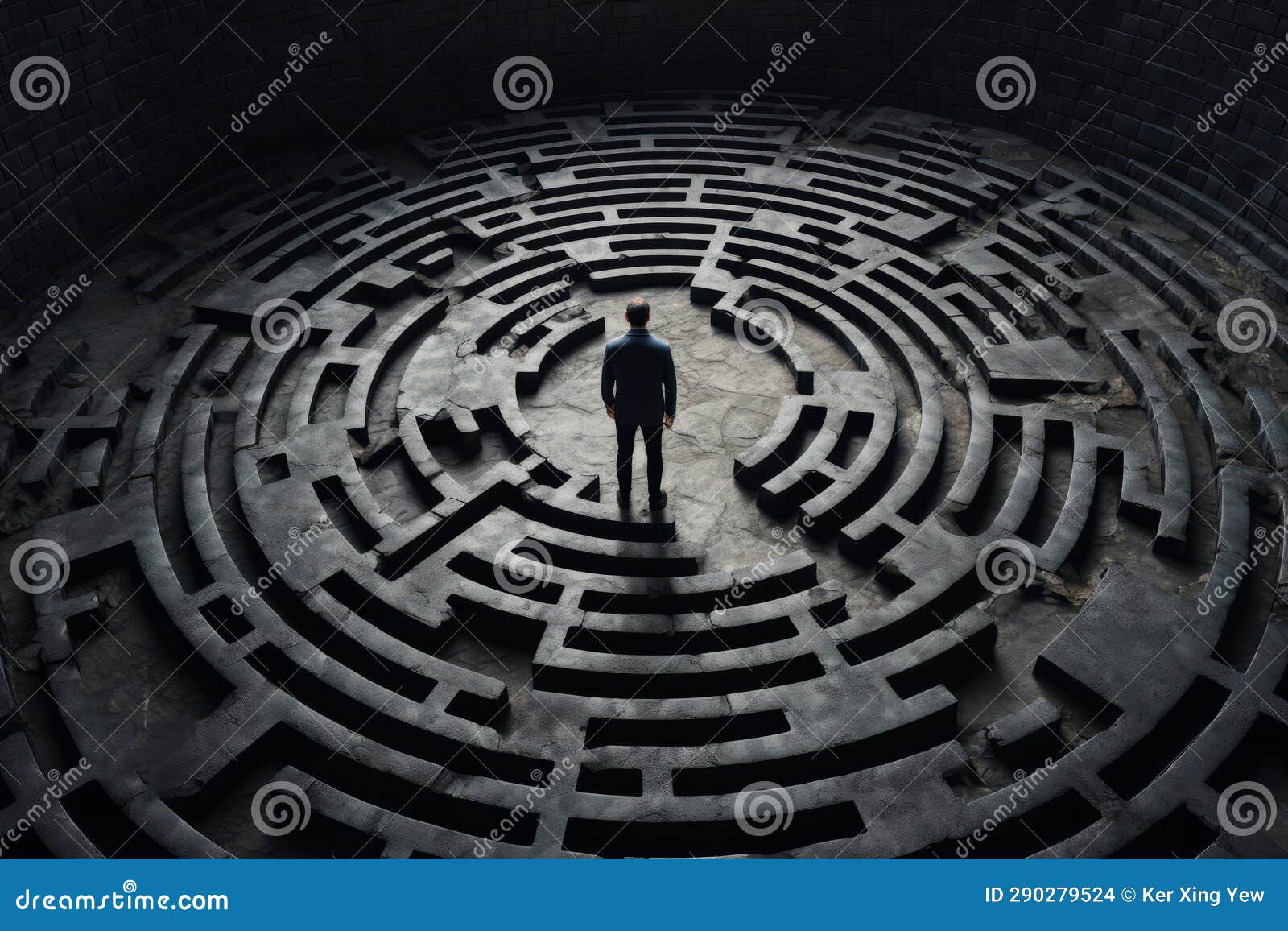 Person Staring at a Maze on the Ground Stock Illustration ...