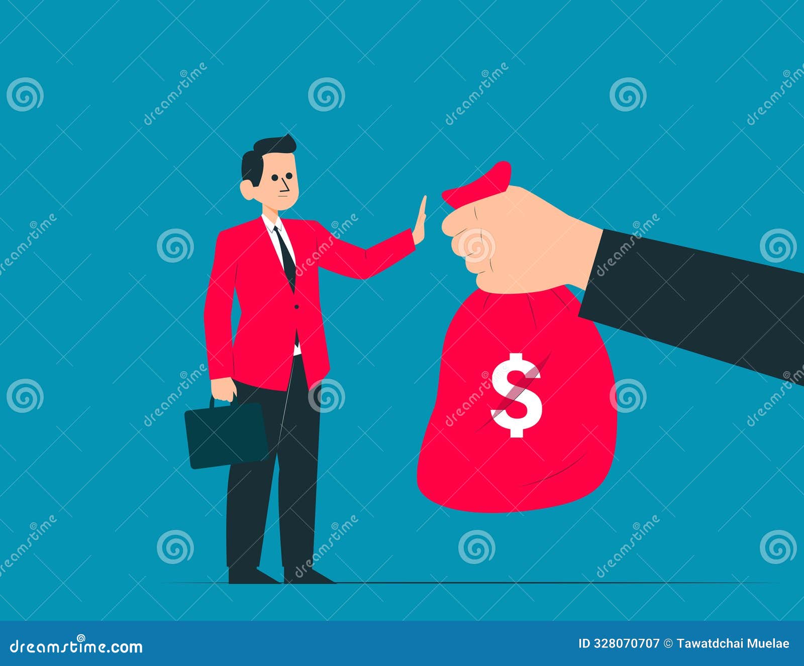 Person Stop Corruption. Refusing To Take Bribery Money Concept Stock ...