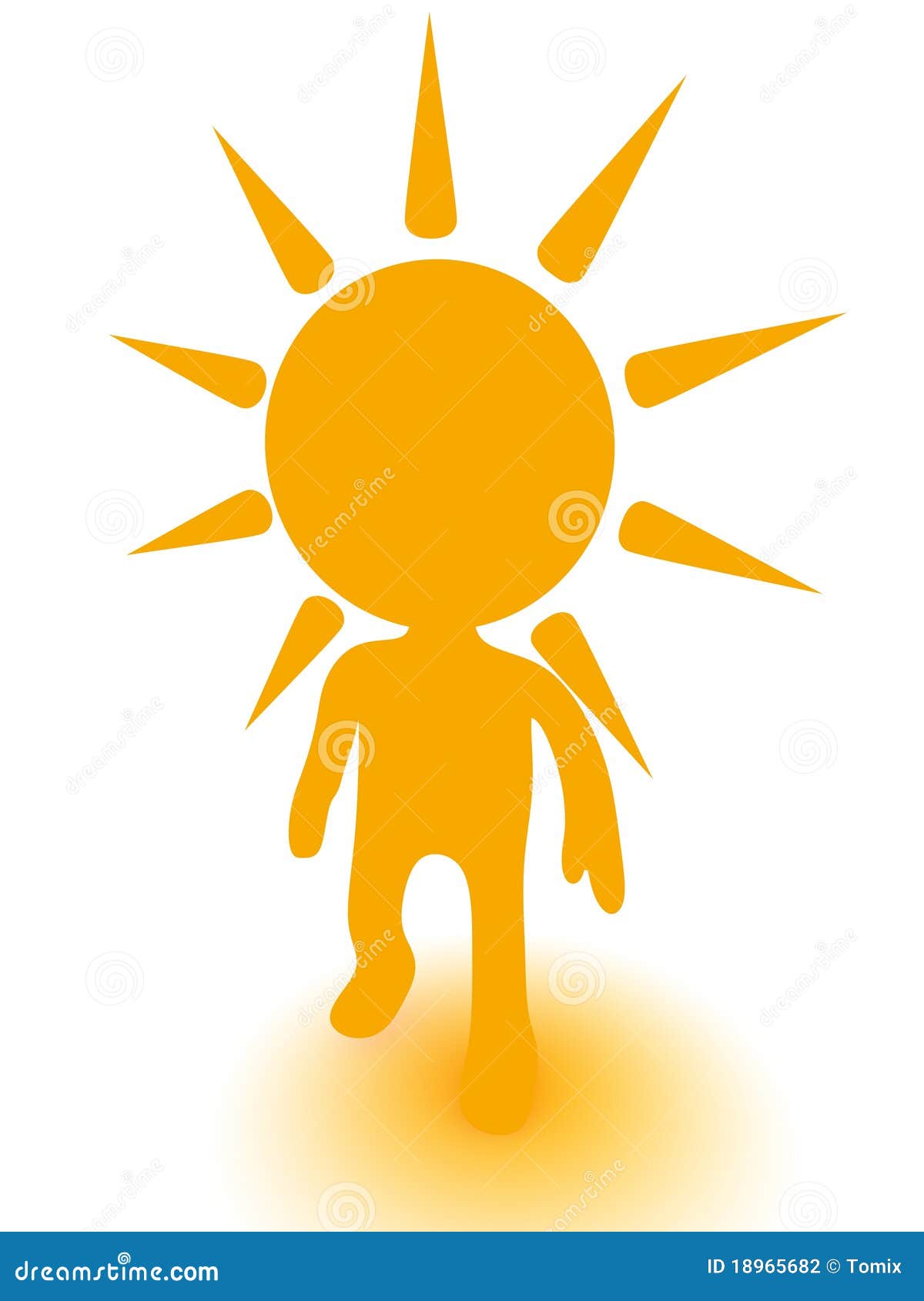 Person with sun on head stock illustration. Illustration of icon - 18965682