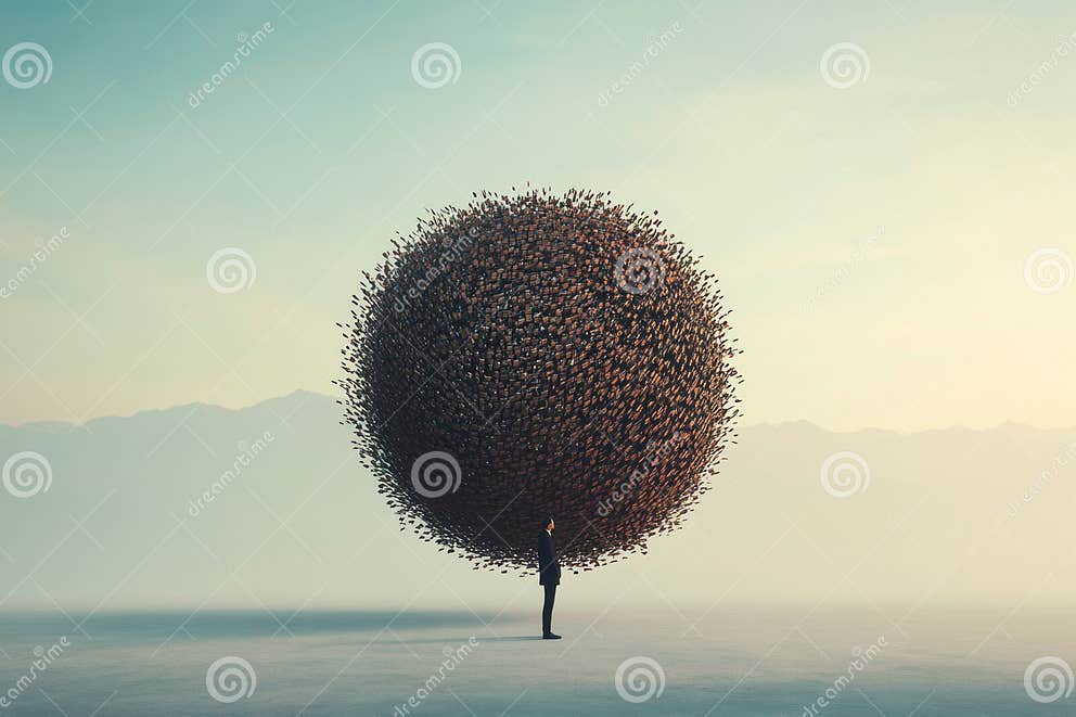 A Person Surrounded by Search Results that Form a Cage, Representing ...