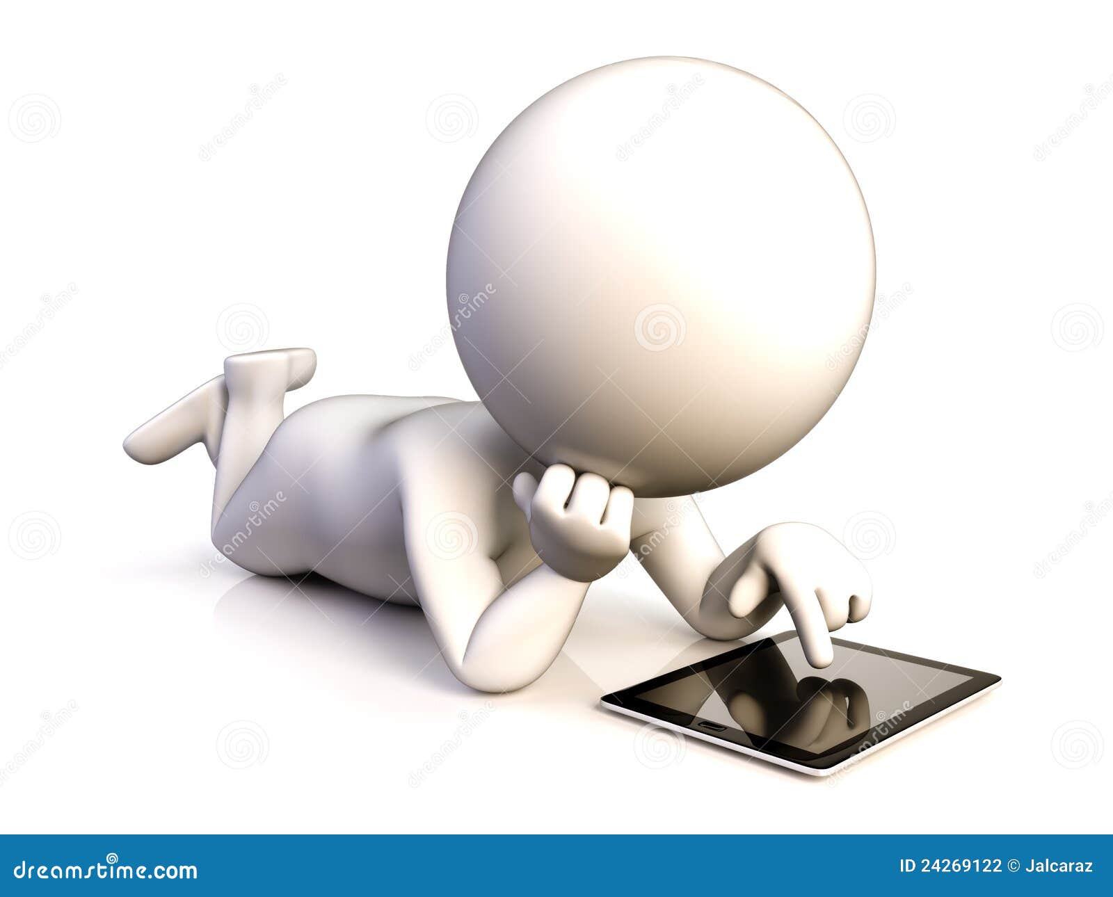 Person with tablet stock illustration. Illustration of lying - 24269122