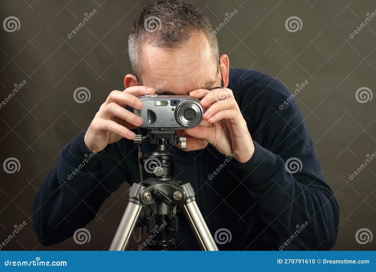 Person Takes a Photo with an Old Compact Stock Photo - Image of ...