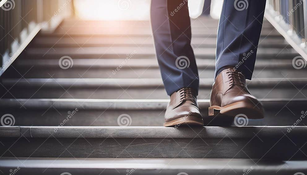 Person Taking a Step on a Staircase, Symbolizing Progress, Movement ...