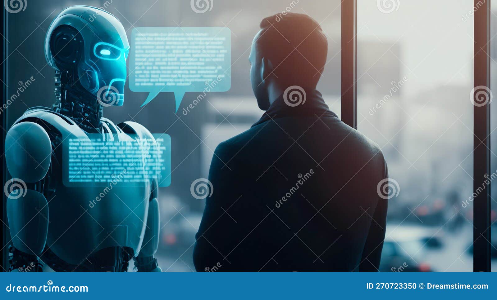 Person Talking with Robotic Ai.futuristic Technology or Machine ...