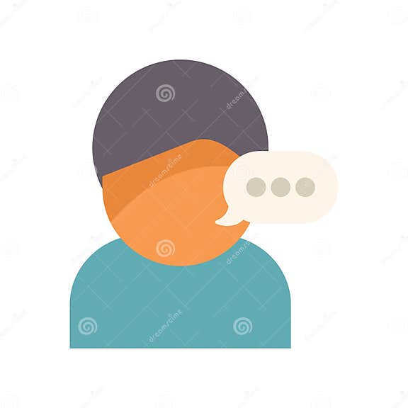 Person Talking with Three Dots in Speech Bubble Discussing Something ...