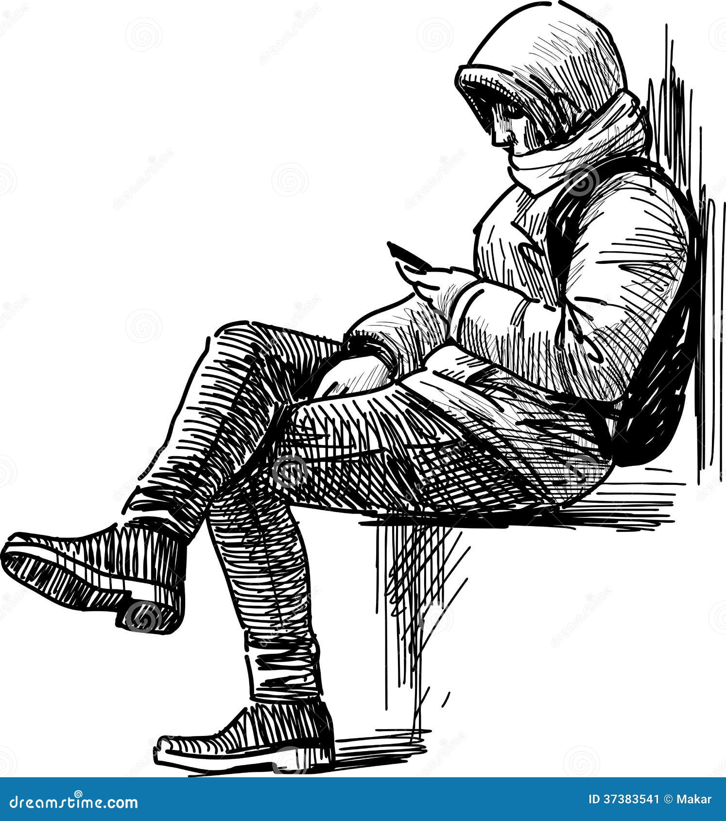 Person with a telephone stock vector. Illustration of sketch - 37383541