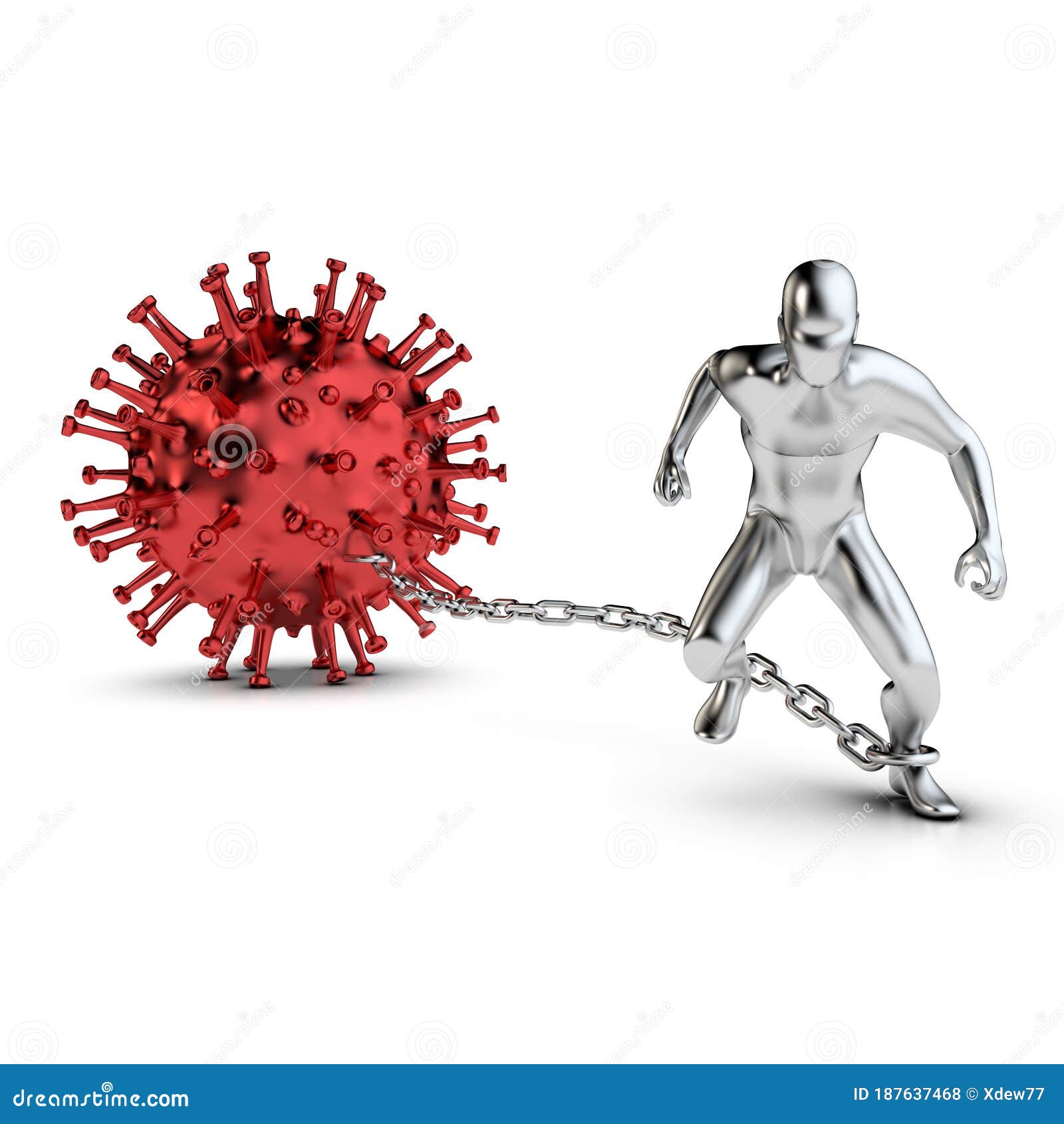 Person is Tethered To Virus Stock Illustration - Illustration of ...